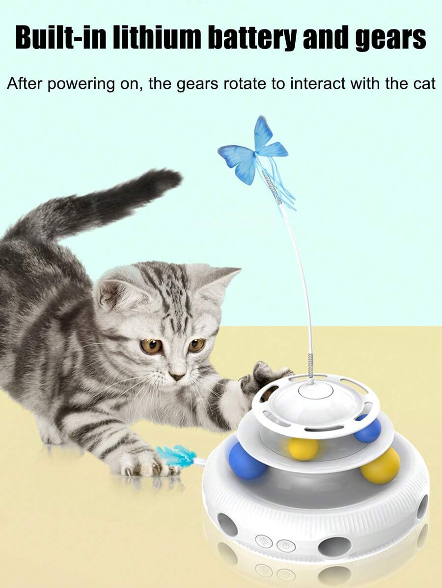 New Smart Electric Cat Toy, Rotating Platform With Butterfly, Self-Play ...