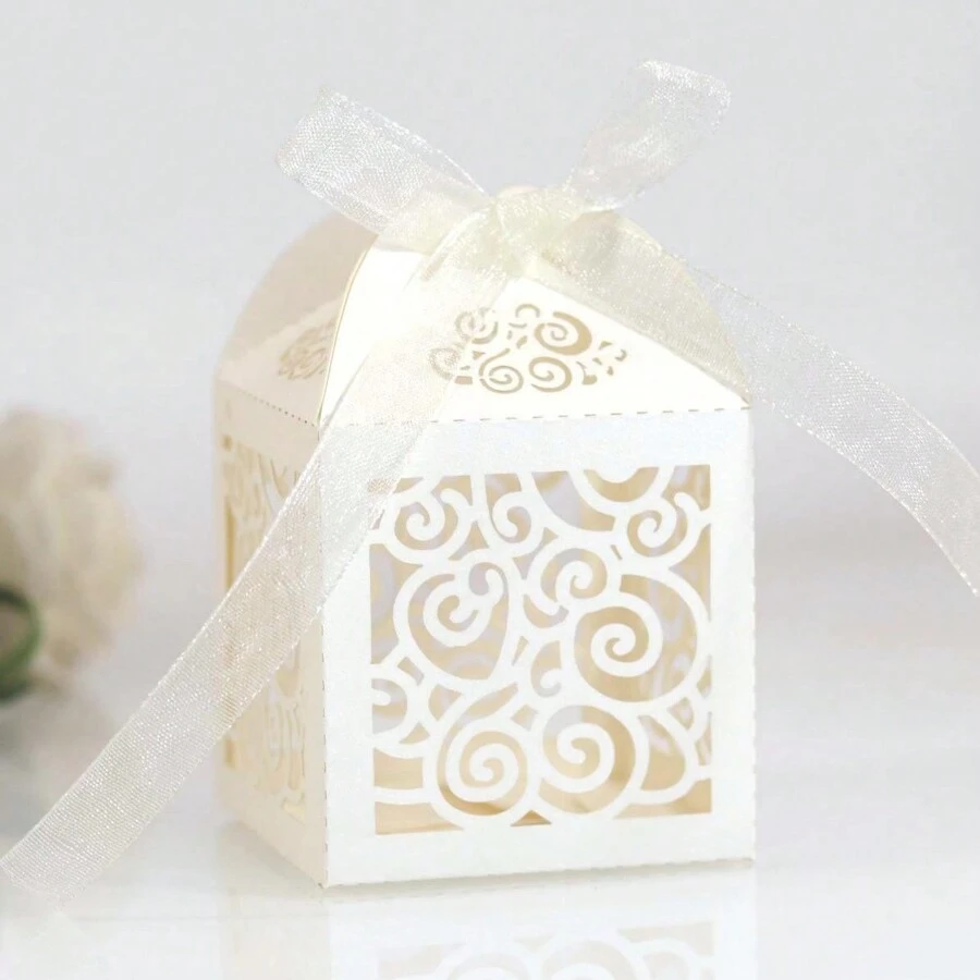 50 Pack Wedding Favor Boxes Laser Cut Boxes Party Favor Box Small Gift ...