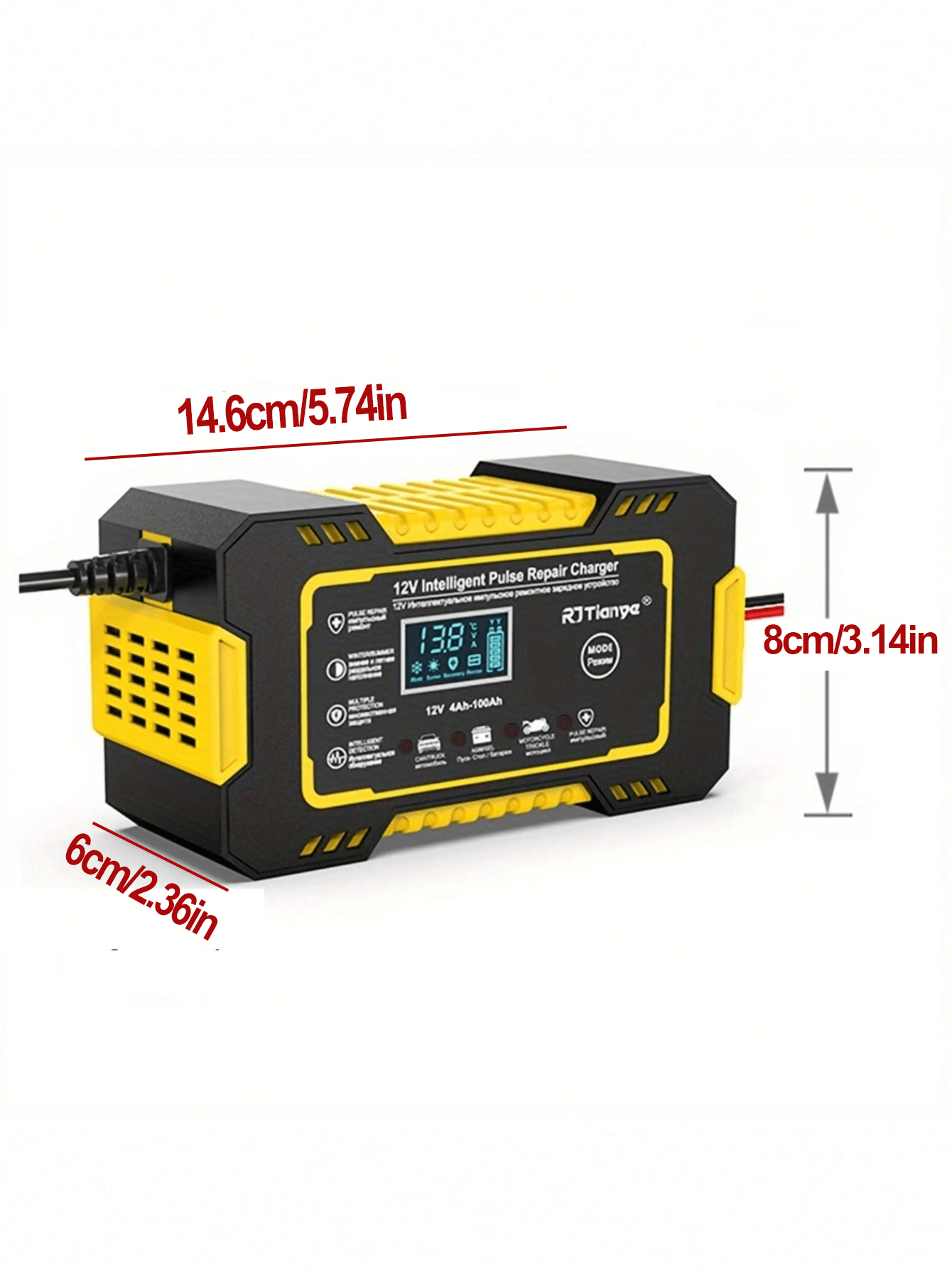 Chargeur de batterie de voiture, chargeur à impulsions intelligent pour batterie 12V 2Ah-100Ah ...