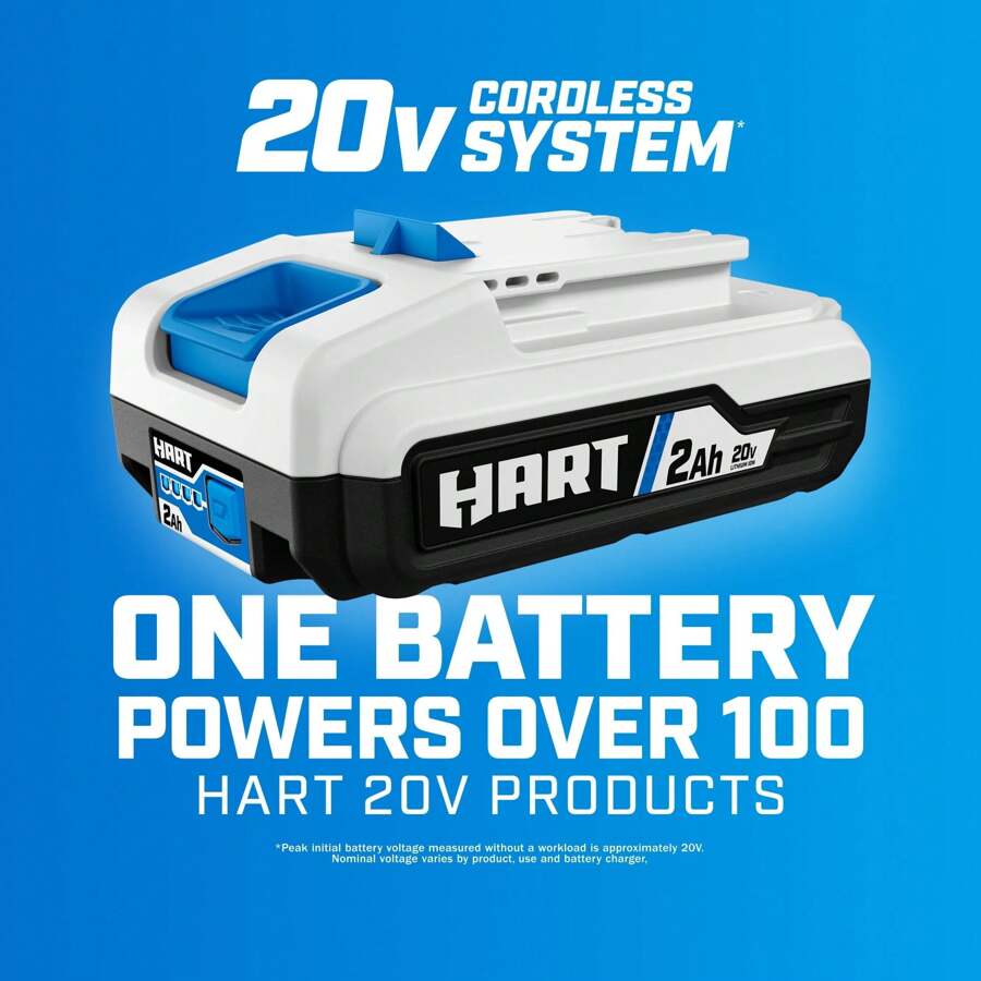 HART 20V 90 Mph At 250 CFM Cordless Axial Leaf Blower Kit, (1) 2.0Ah ...