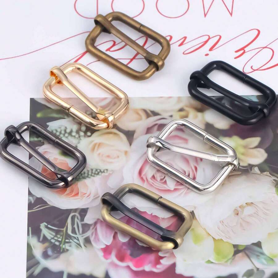 5pcs Metal Pin Buckle Tri-Glides Slider Adjuster Clasp Bag Strap Ring ...