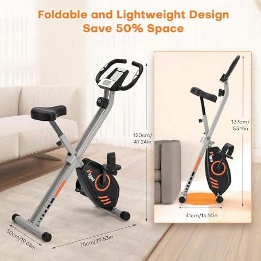 Wenoker Exercise Bike Folding With Magnetic Resistance LCD Display ...