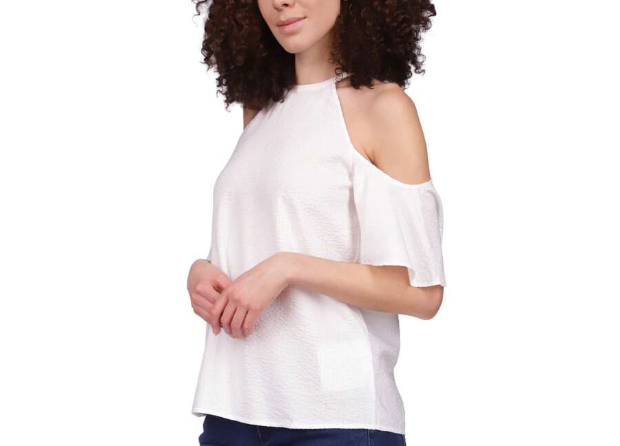 Michael Kors MICHAEL KORS Womens Cold Shoulder Keyhole Back Button ...