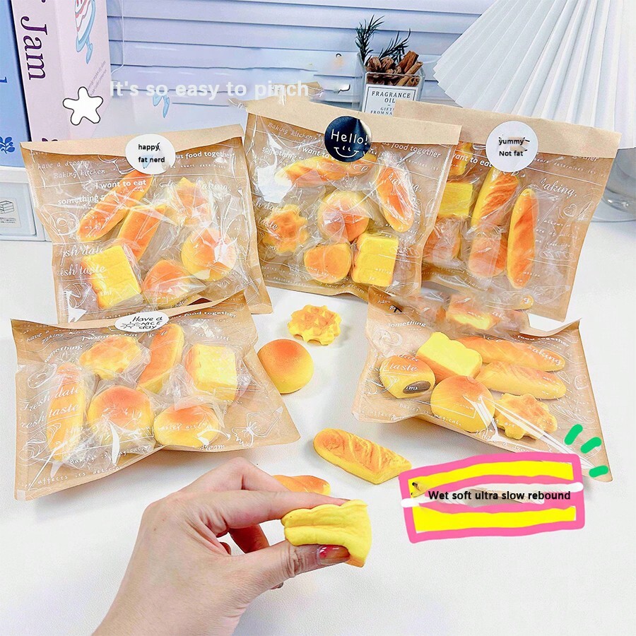 Trending Soft Slow Rebound Squishy Bread Simulation Food Toy, Anti ...