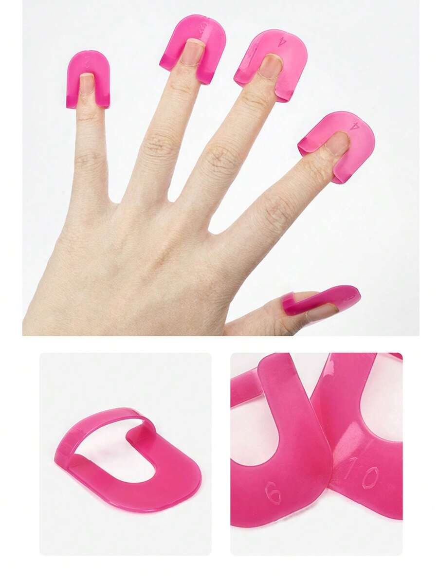 Nail Art Overflow Clips, Nail Model Clips With Printed French Gradient ...