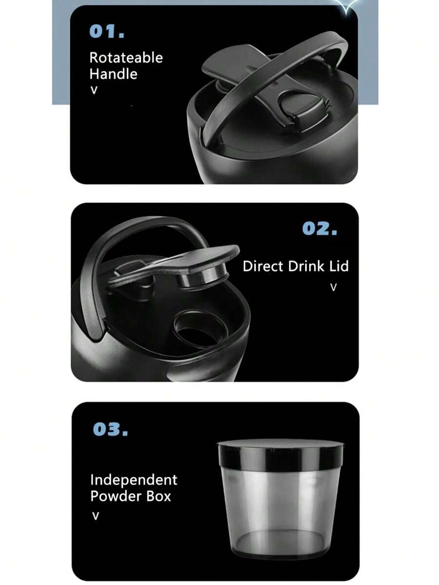 Electric Protein Shaker Bottle Portable 1200mAh Rechargeable Blender ...