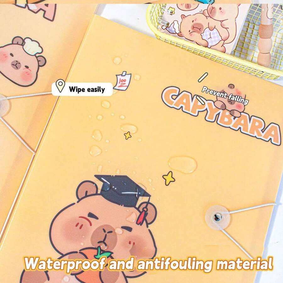 1 Pc Capybara Expanding File Folder +1 Pc Eraser A4 Letter Size 30/40 ...