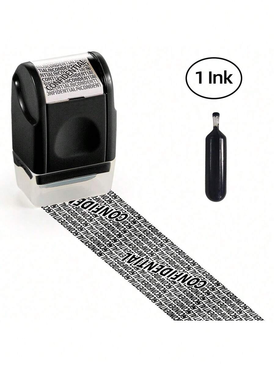 Black Identity Protection Roller Stamp With Ink - Privacy ...