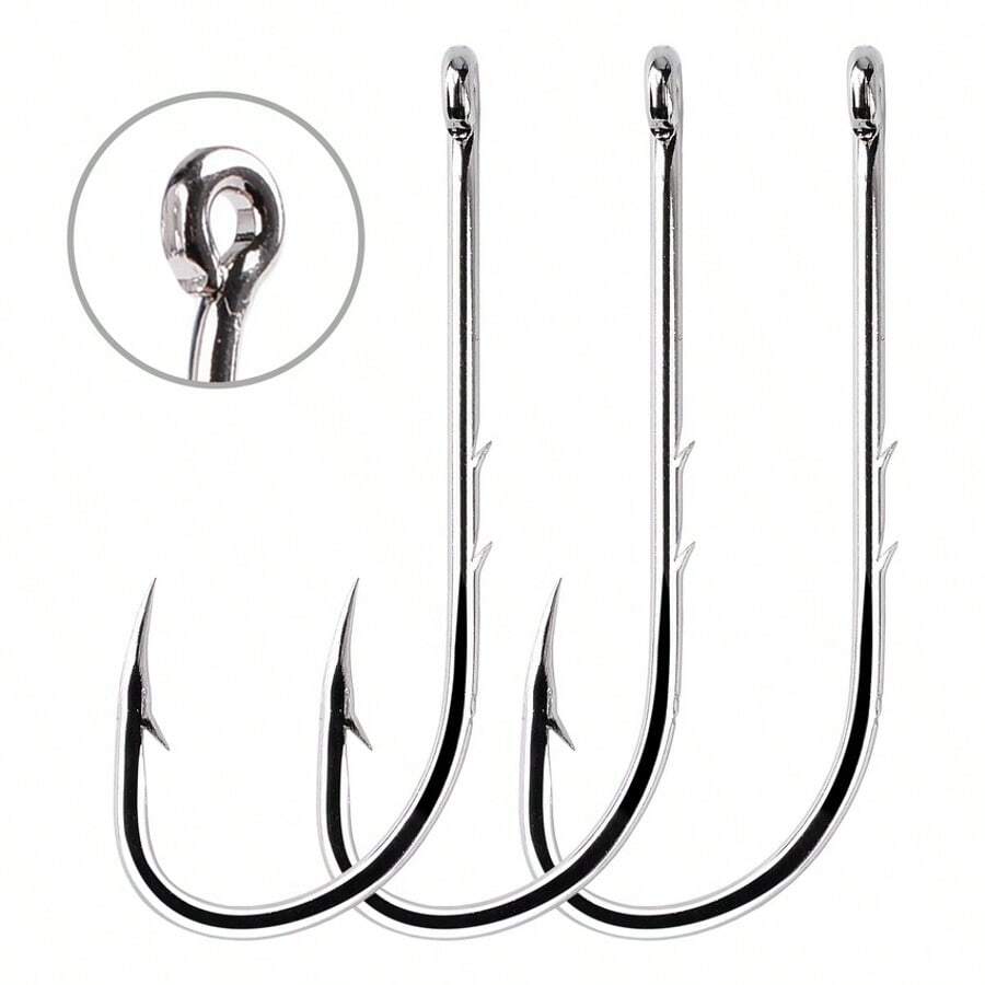 Fishing Hooks, High Carbon Steel With Barb, Double Pointed Saltwater ...