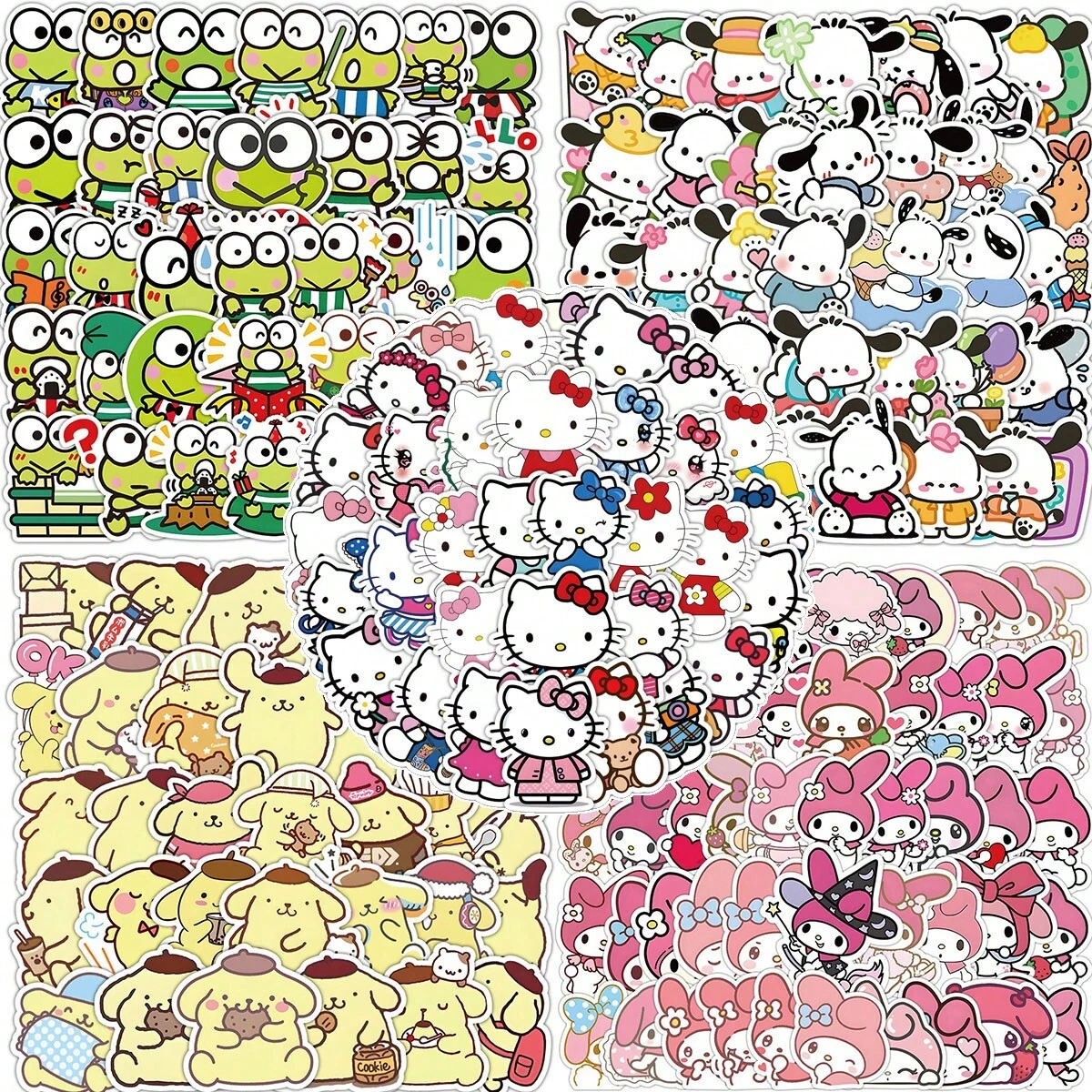 Sanrio 50PCS Sanrio Cute Stickers Anime Cartoon DIY Kawaii Kuromi ...