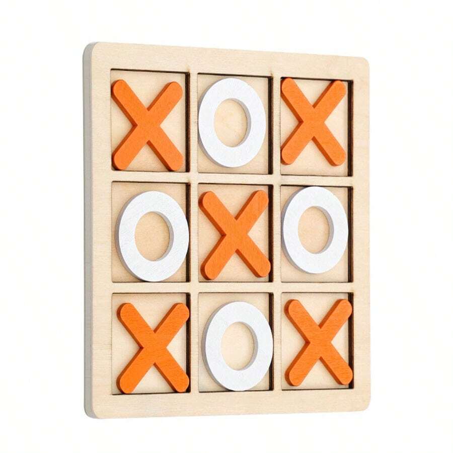 Wooden XO Tic Tac Toe Game Puzzle Toy, 9-Grid Gomoku Board Table Top ...