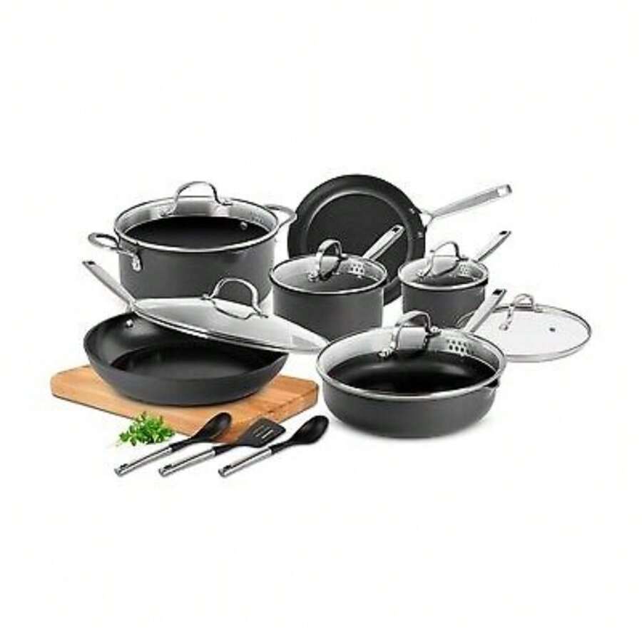 Gotham Steel Pro 2x Nonstick 15pc Hard Anodized Aluminum Ceramic ...