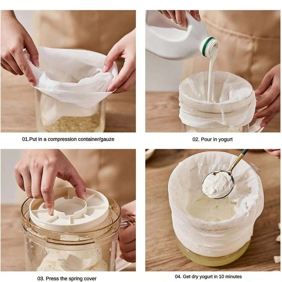 4 PC Reusable Yogurt Filter, Greek Yogurt Cheese Filter, Nut Milk ...