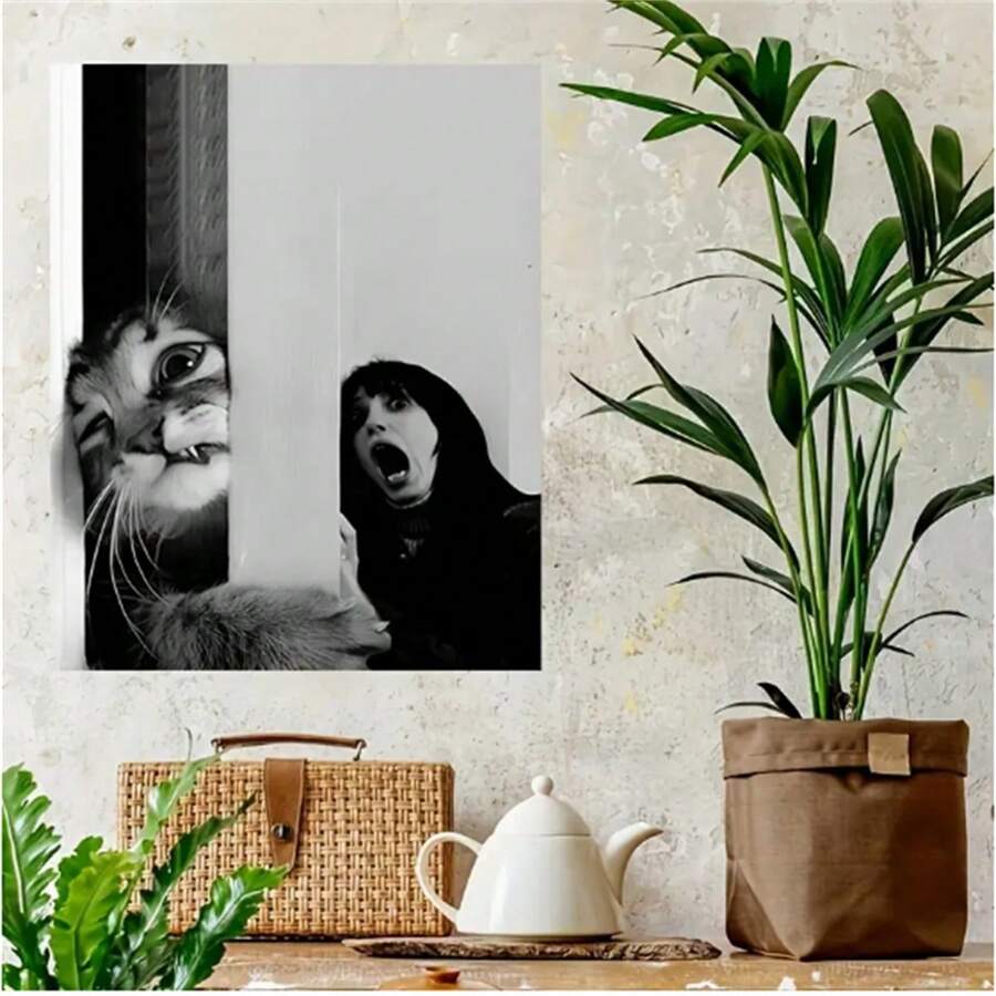 1PC Funny Cat Spoof Poster Vibrant Movie Scenes & Pop Culture Art ...