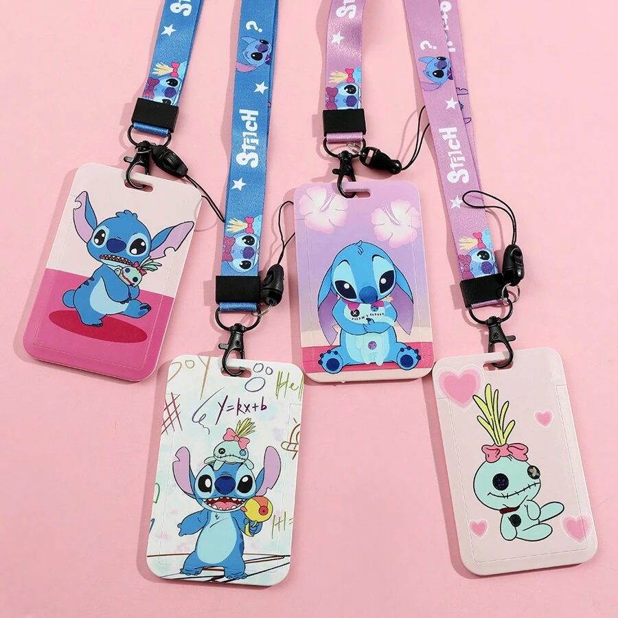 Disney Süßer Stitch ID-Ausweis-Kartenclip mit skalierbarem Aufhängeseil ...