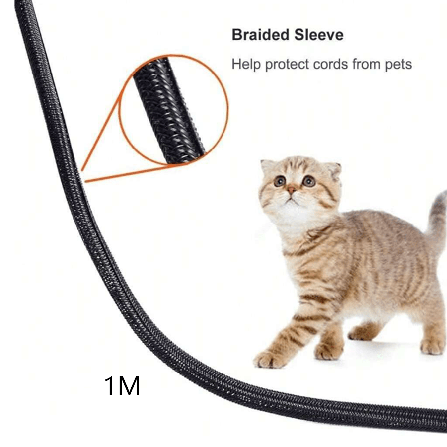 1m - 6mm Inch Cord Protector Wire Loom Tubing Cable Sleeve Split ...