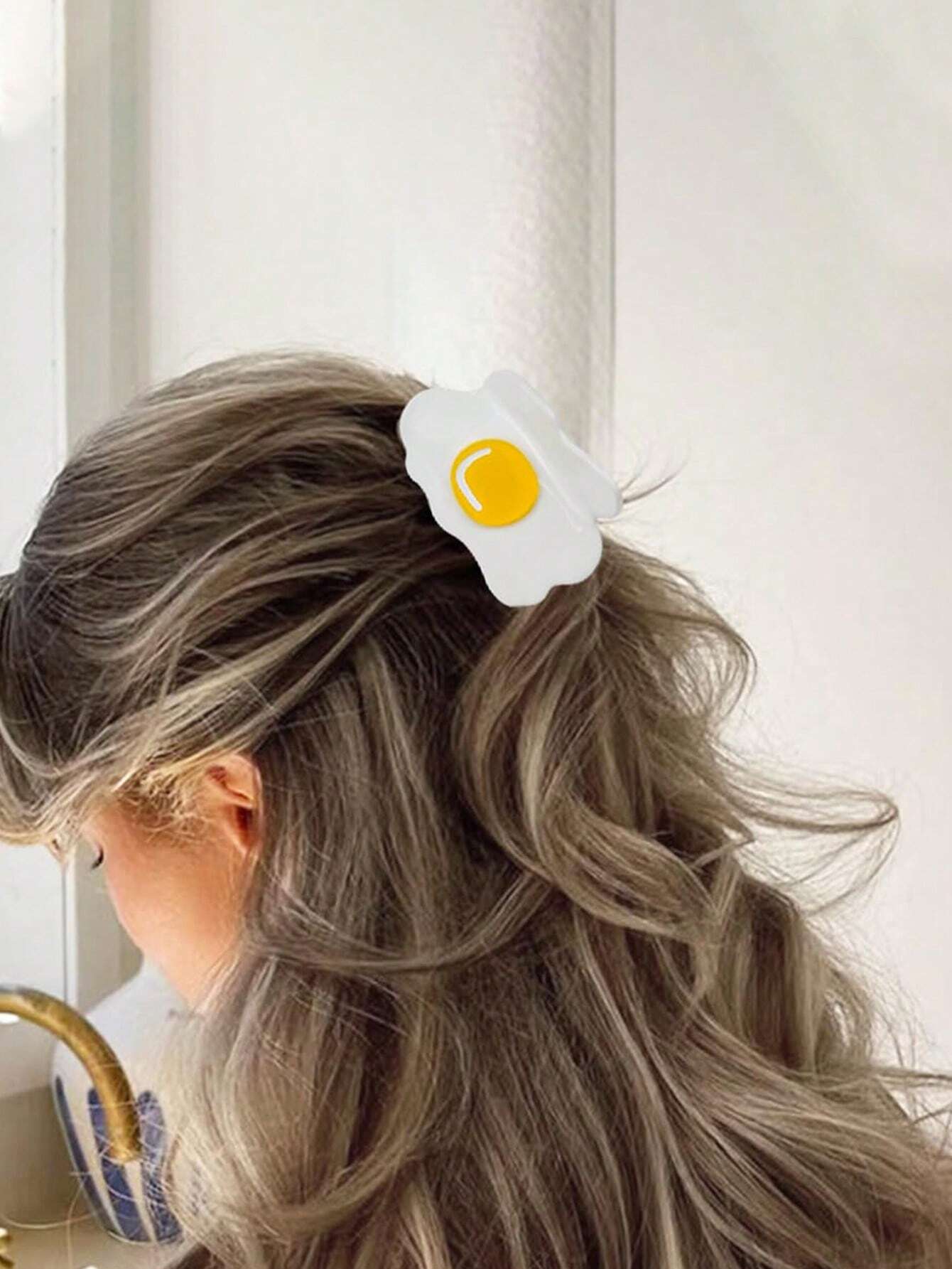 1pc Women's Cute Funny Fried Egg Hair Clip, Versatile Minimalist Hair ...