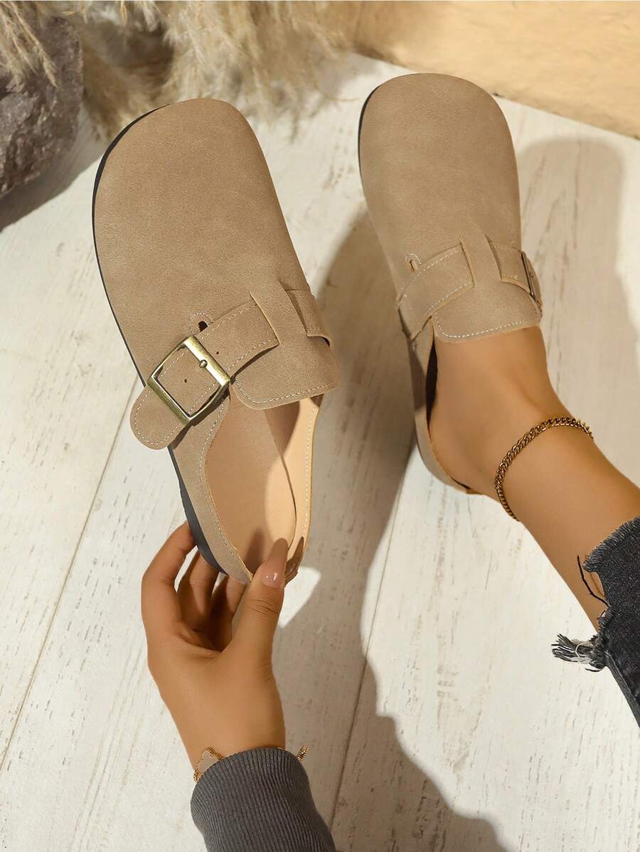 Novas Chinelas Retrô Estilo Francês com Fivela, Sola de Cortiça Macia ...