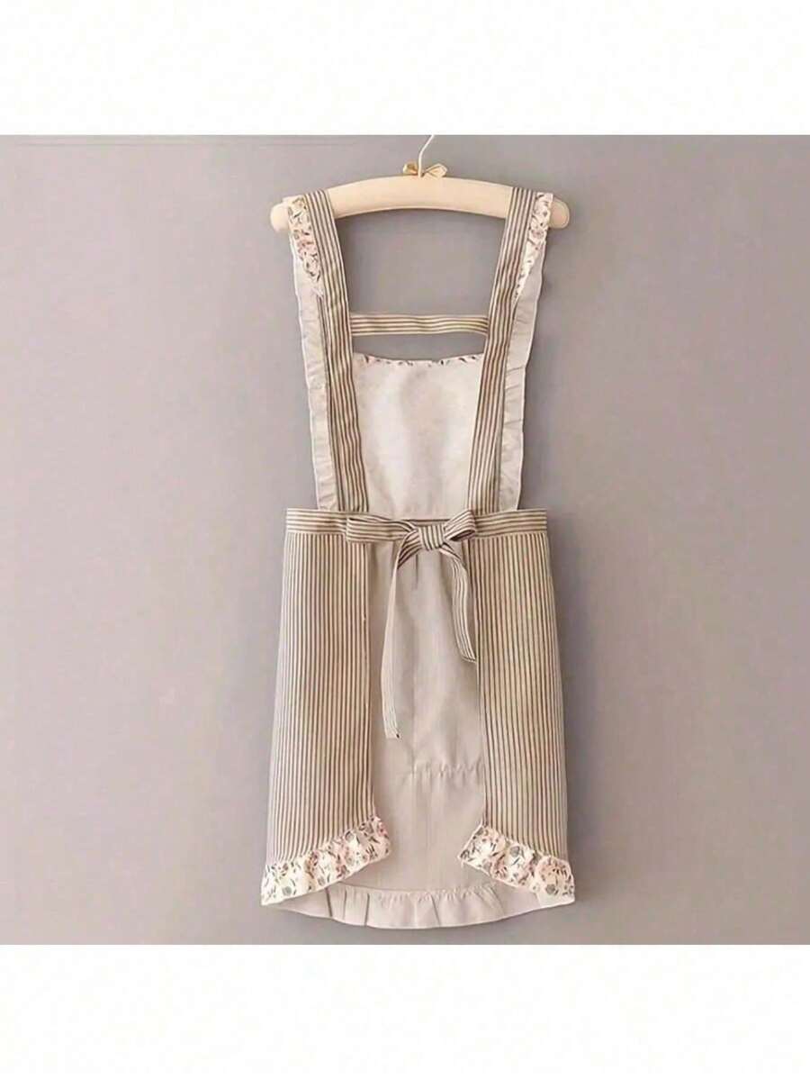Cute Style Lace Aprons Waterproof Cross Back Cooking Apron Flower ...