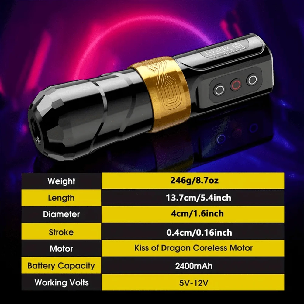 XNET FK-3 Professional Cordless Tattoo Machine Pen Powerful Coreless ...