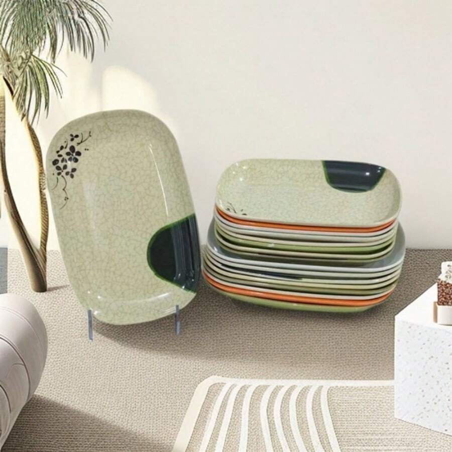 Ceramic Sausage Pasta Plate, Rectangular Dish Dinnerware Fish Plate ...