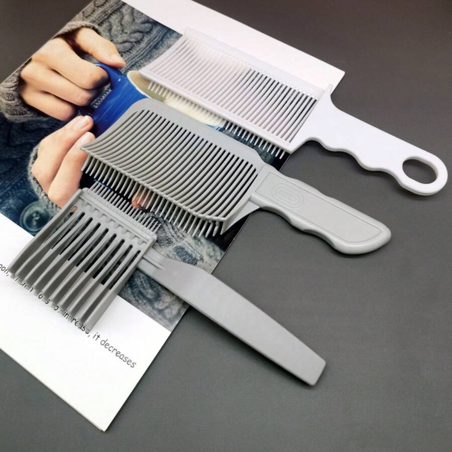 3Pcs Barber Hair Comb Fading Styling Comb Flat Top Hair Cutting Fade ...