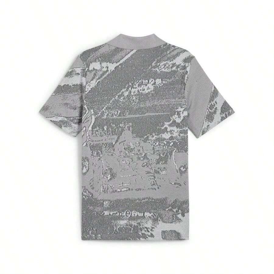 Puma Mapf1 Jacquard Graphic Collared Short Sleeve Polo Shirt | SHEIN USA