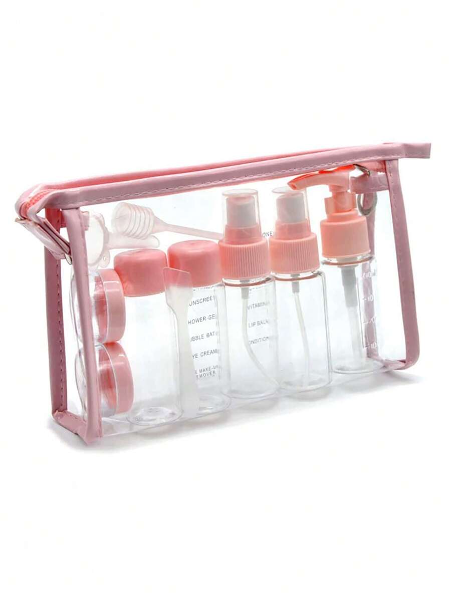 Travel Refillable Bottle Set Spray Lotion Shampoo Shower Gel Tube ...