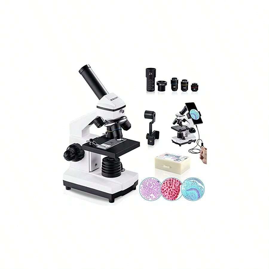 BEBANG 100X-2000X Microscope For Adults With Microscope Slides Kit ...