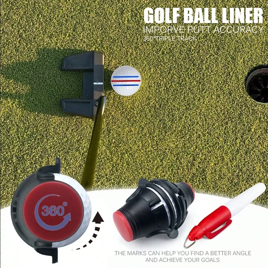 1+4pcs 360 Degree Rotating Golf Ball Liner Marker Template Marker Pen ...