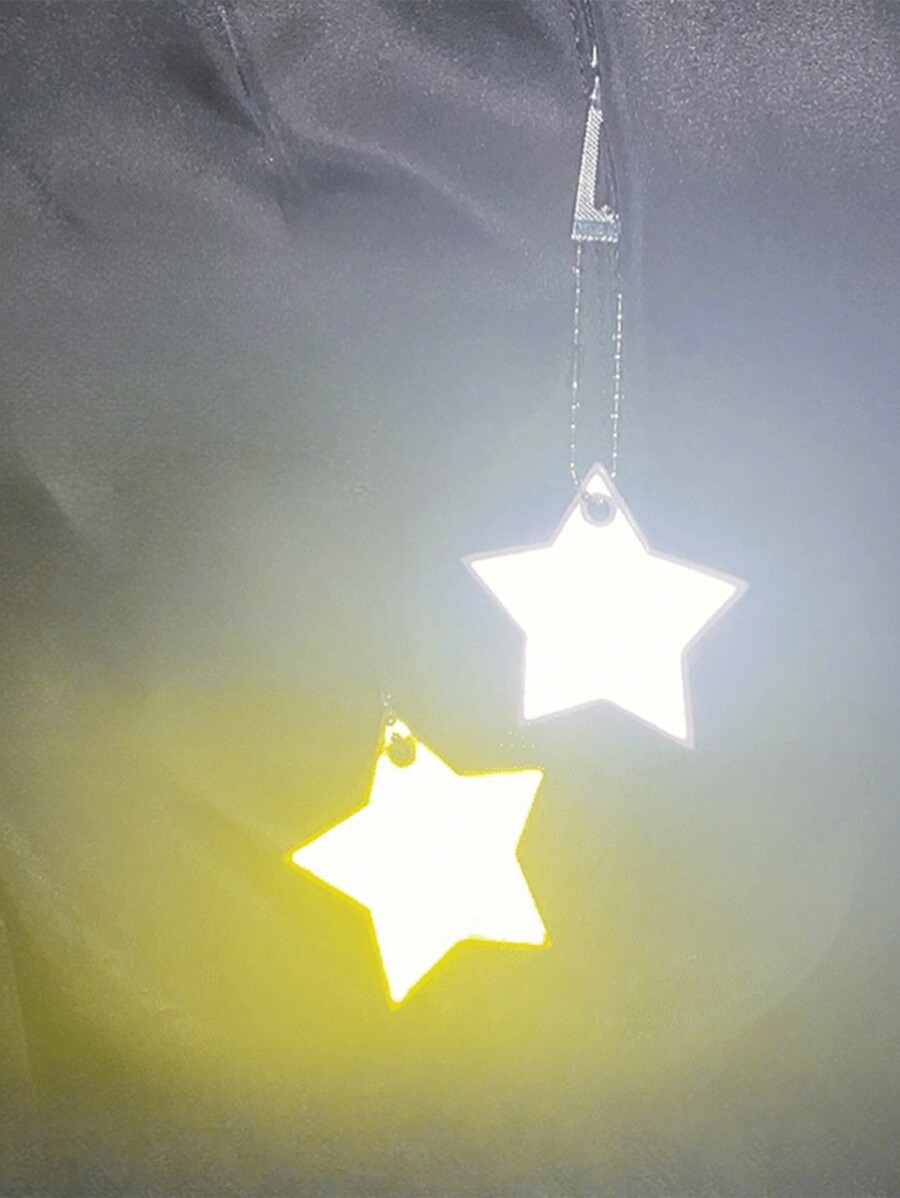 5/10/20PCS PVC Reflective Star Keychains, Reflective Pentagon Star ...
