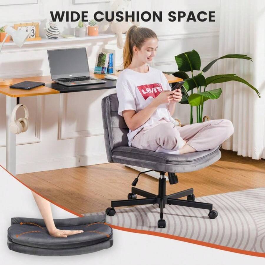 COMHOMA Criss Cross Chair Plus Size With Wheels Office Chair Sit Cross ...