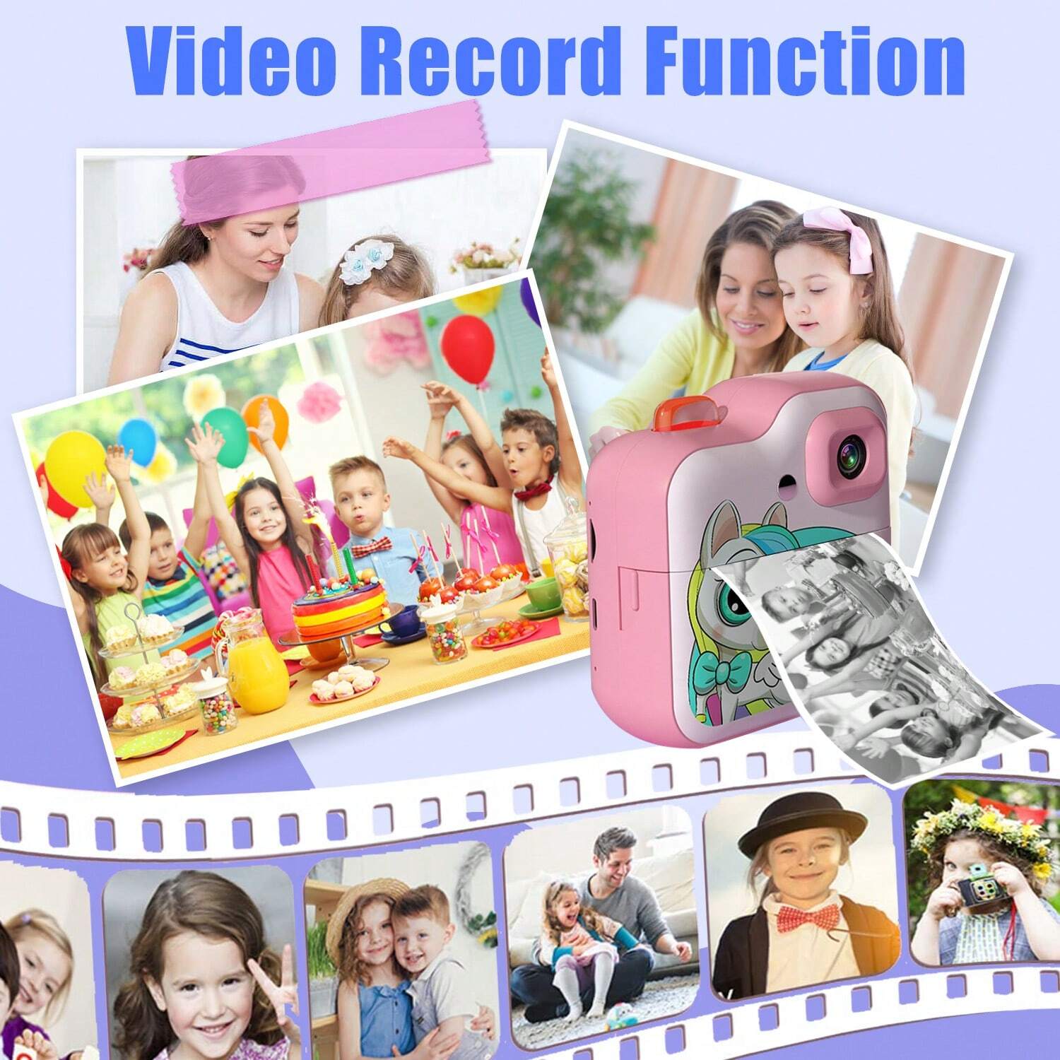 Kids Camera Instant Print, 1080P HD Video And Selfie Kids Camera For ...