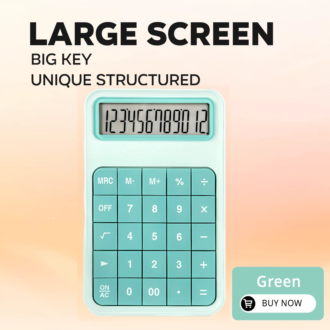 High-Precision 12-Bit Desktop Calculator - Large Display, Big Buttons ...