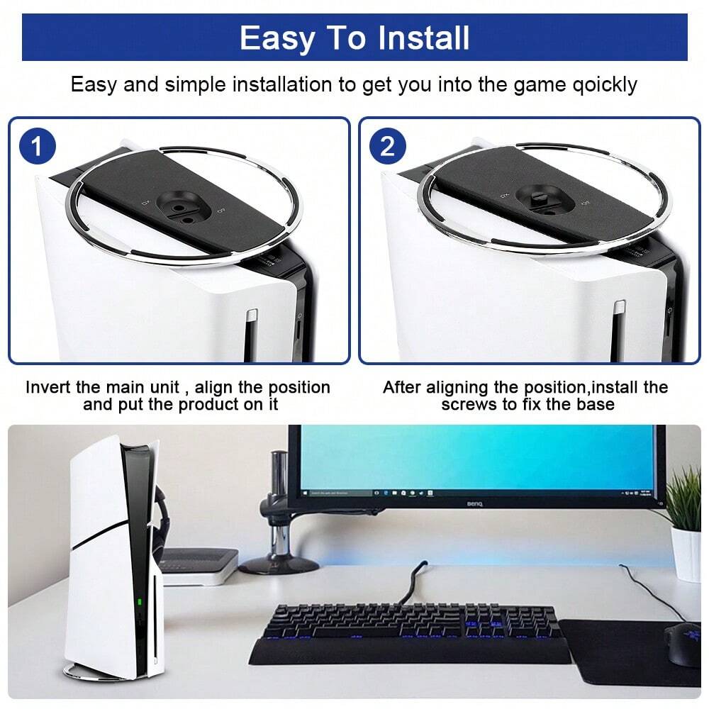 Supporto verticale compatibile con PS5 Slim e console PS5 - Supporto console verticale nero ...