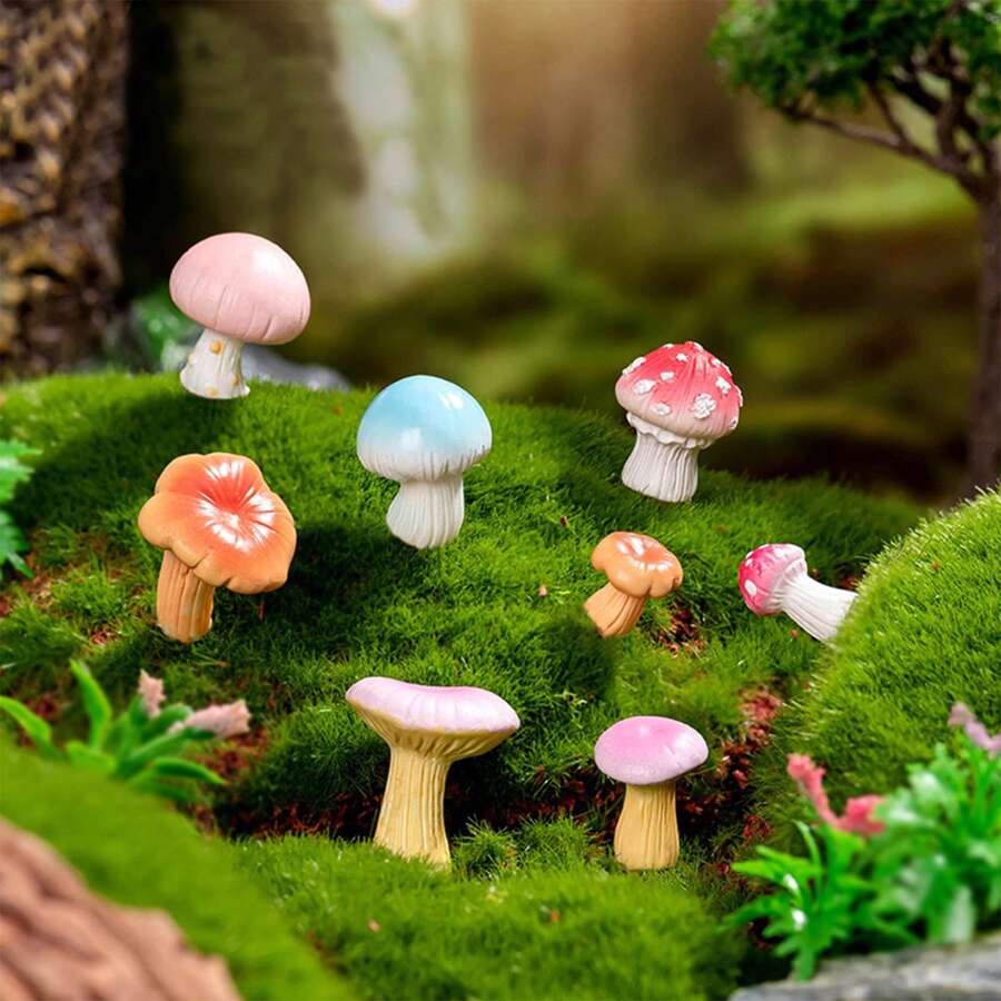 Minimimusarñas para manualidades, pequeños hongos de resina para ...