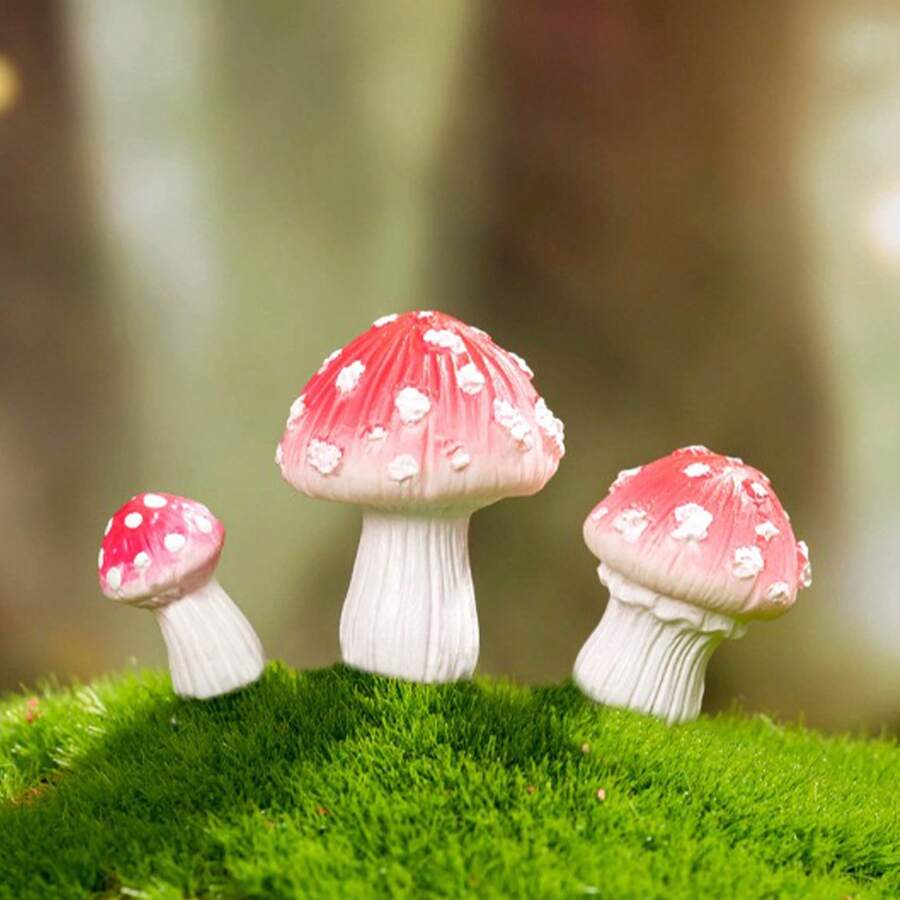Mini Mushrooms For Crafts Tiny Fairy Garden Mushrooms Little Resin ...