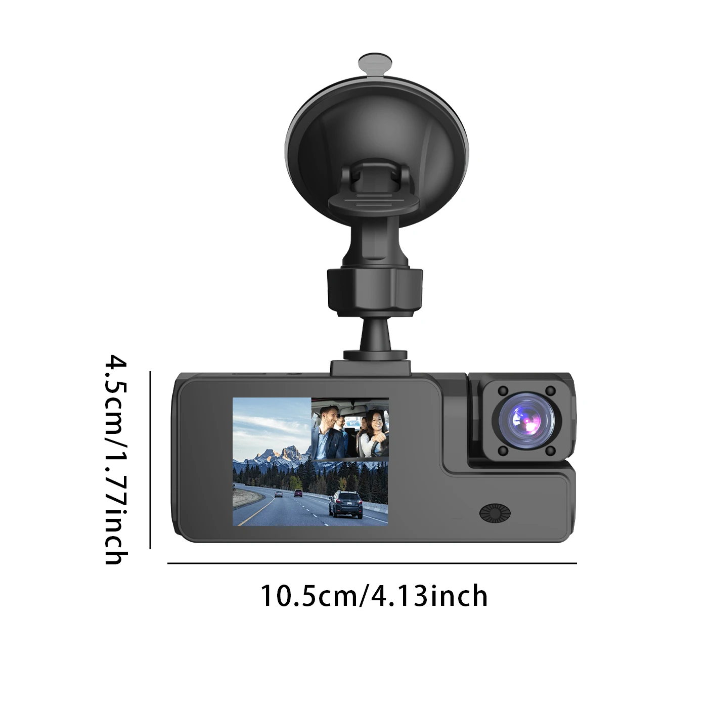 1080P HD 3-Lens Car DVR Dash Camera With Night Vision, Loop Recording ...