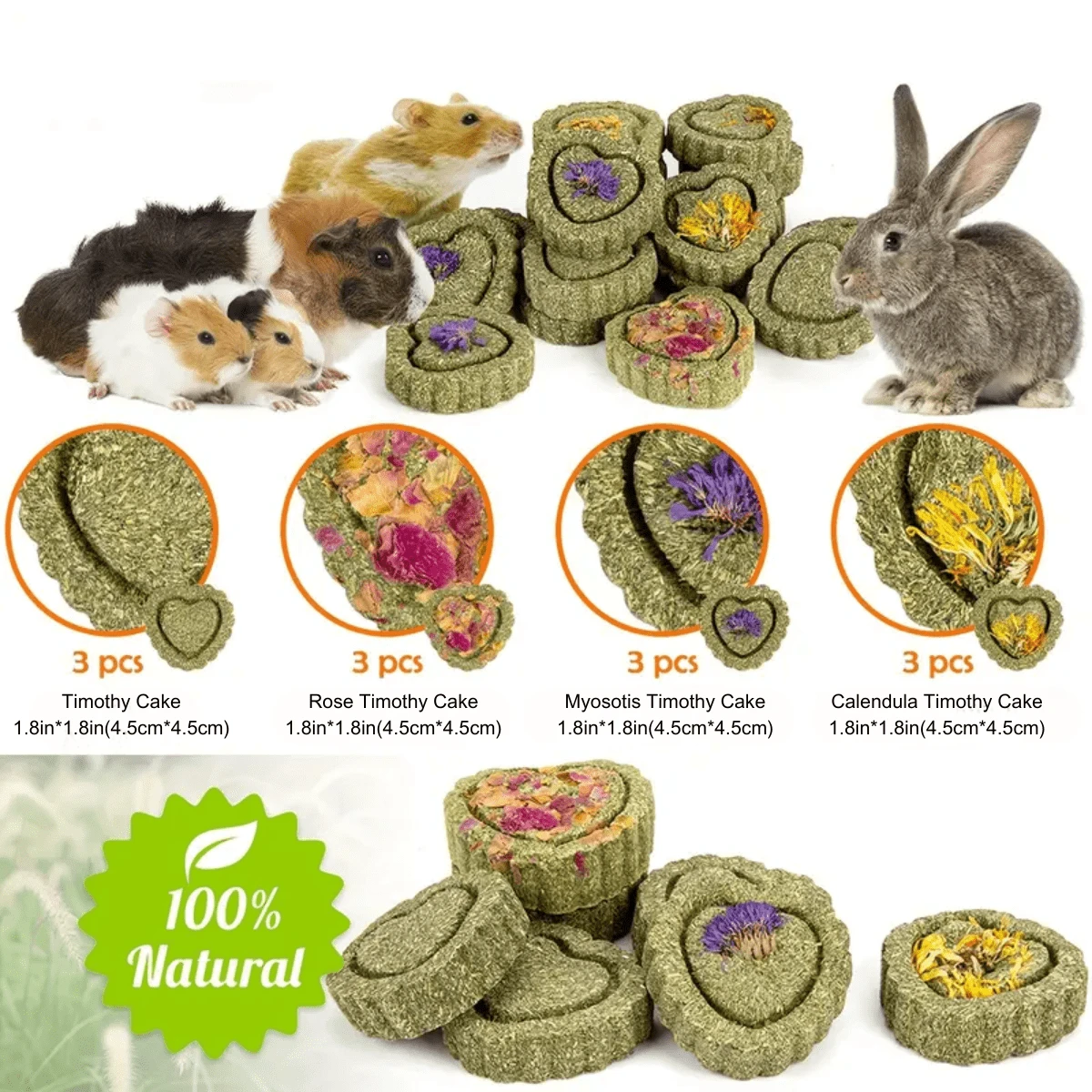 12PCS Bunny Chew Toys, Rabbit Toys For Bunny's Teeth Organic Timothy ...