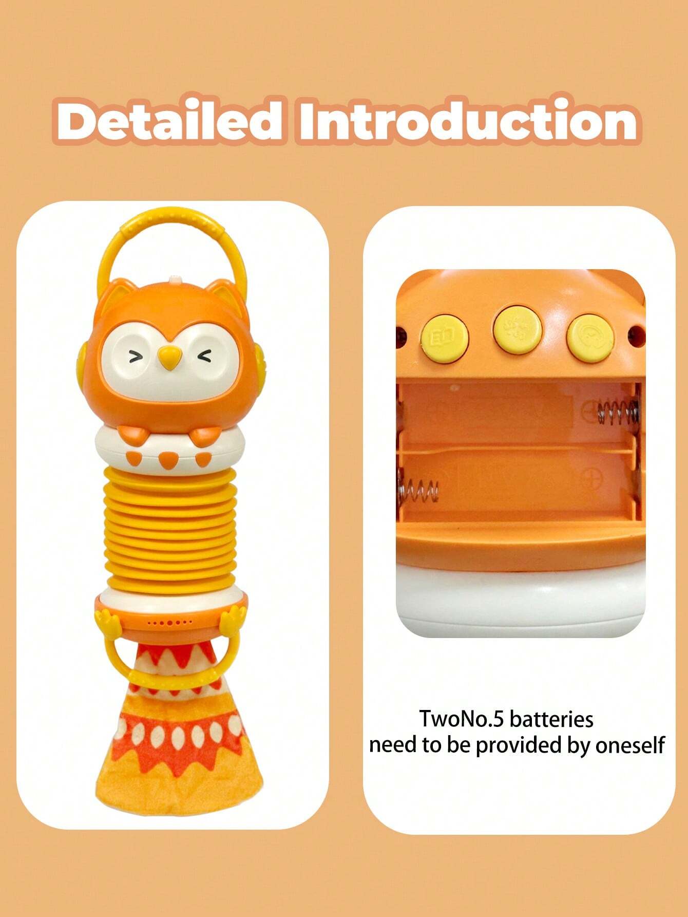 1pc Owl Shaped Accordion Toy Musical Instrument, Educational Toy For ...