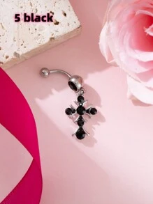 Sexy Baddie Cross Pierced Jewelry, Zirconia Stainless Steel Belly ...