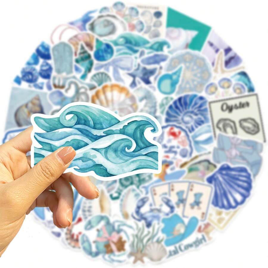 50Pcs Blue Stickers Blue Stickers Aesthetic Trendy Stickers Outdoor ...