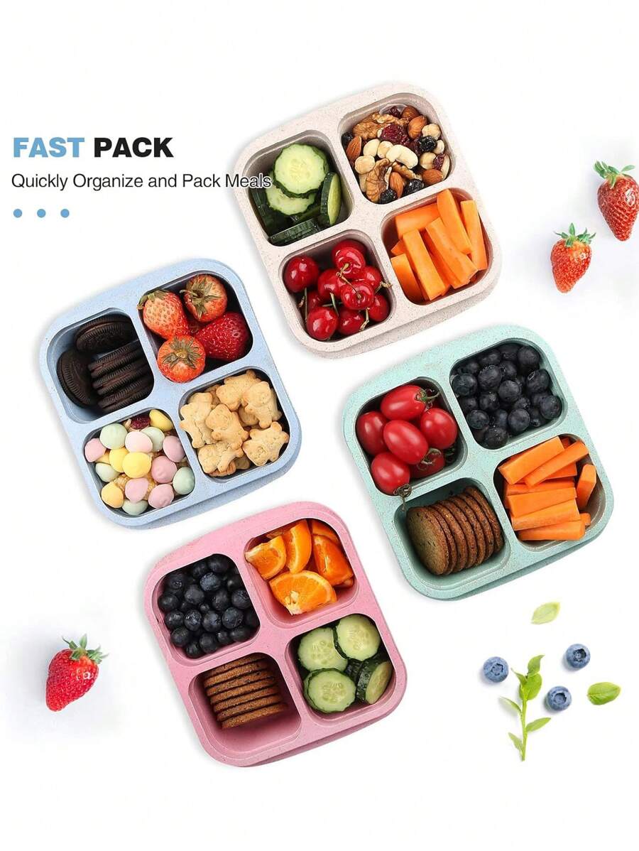 1pc Bento Lunch Box, Compartment Snack Container, Separate Bento Snack ...