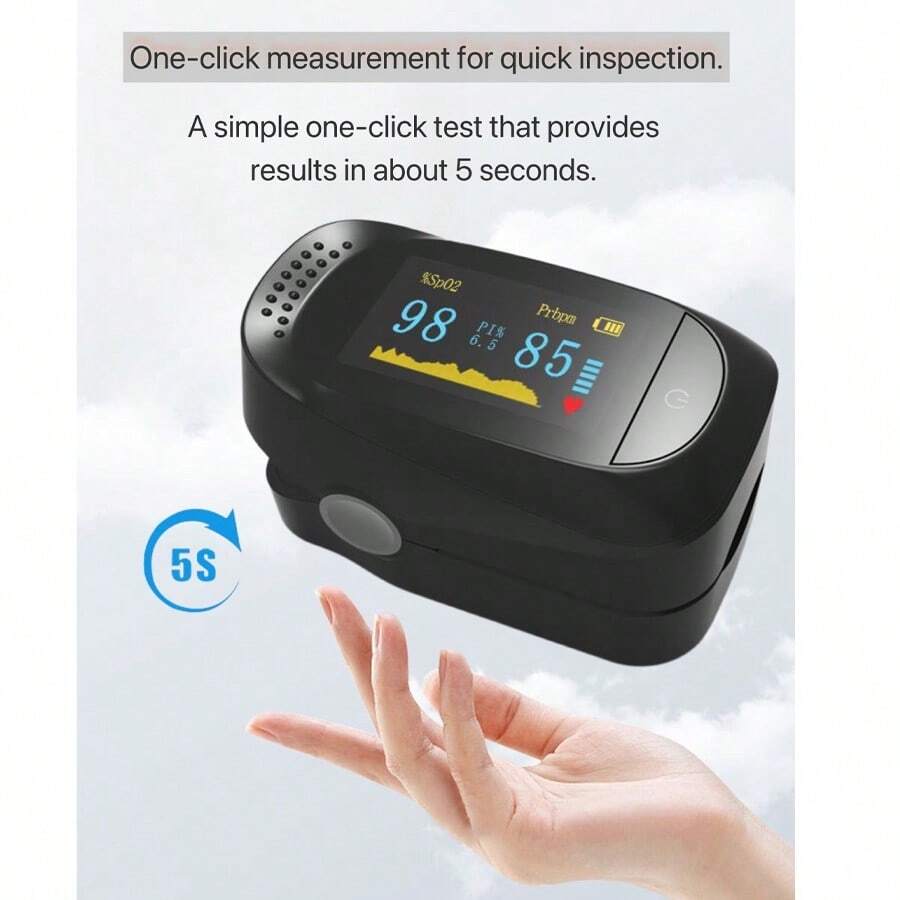 Fingertip Pulse Oximeter, Portable Heart Rate And Blood Oxygen Sensor ...