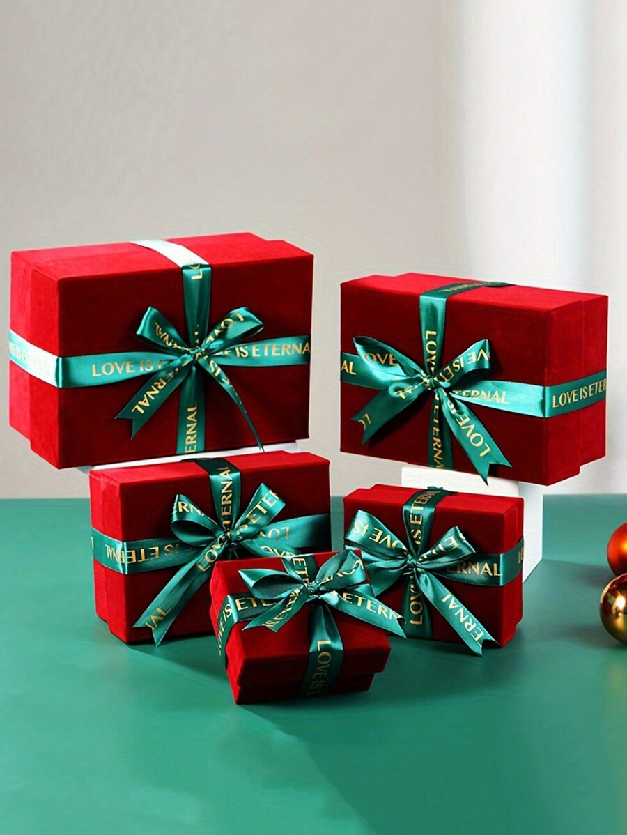 1/5pcs Luxury Velvet Gift Boxes With Lids - Perfect For Weddings ...