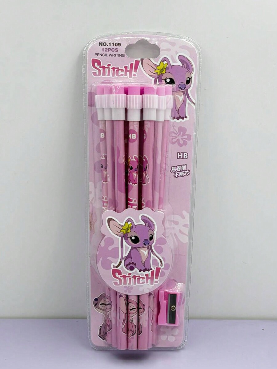 Disney 1/2Set Cartoon Stitch HB Pencil Pencil Sharpener Drawing And ...