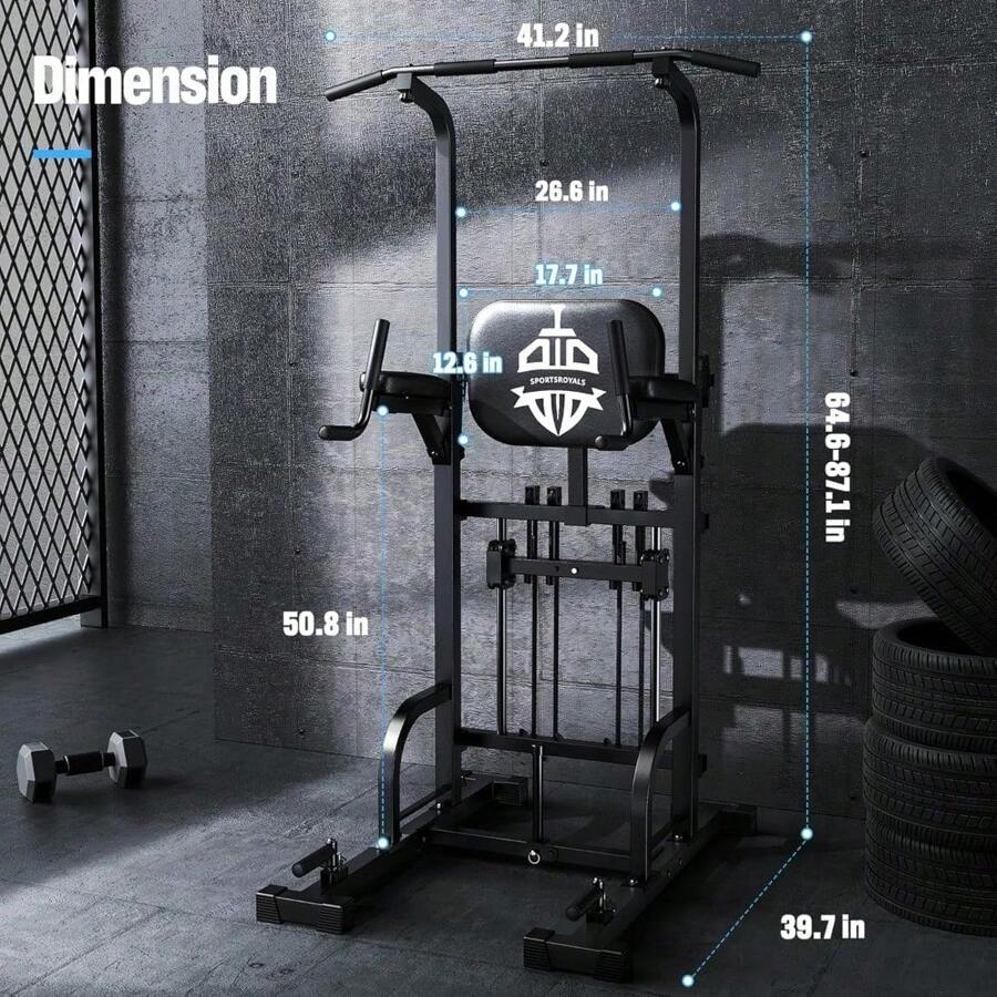 Sportsroyals Power Tower Pull Up Dip Station Assistive Trainer Multi ...