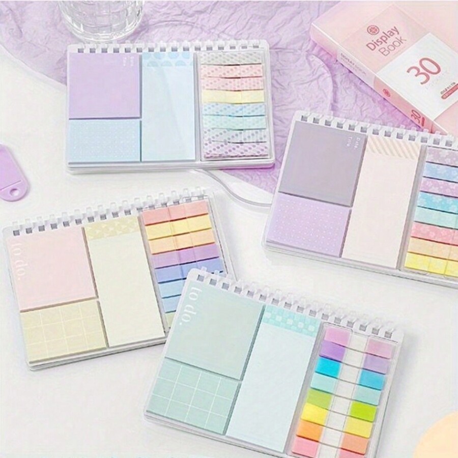 Premium Sticky Notes Set - Soft Coil Notebook With Reusable Adhesive ...