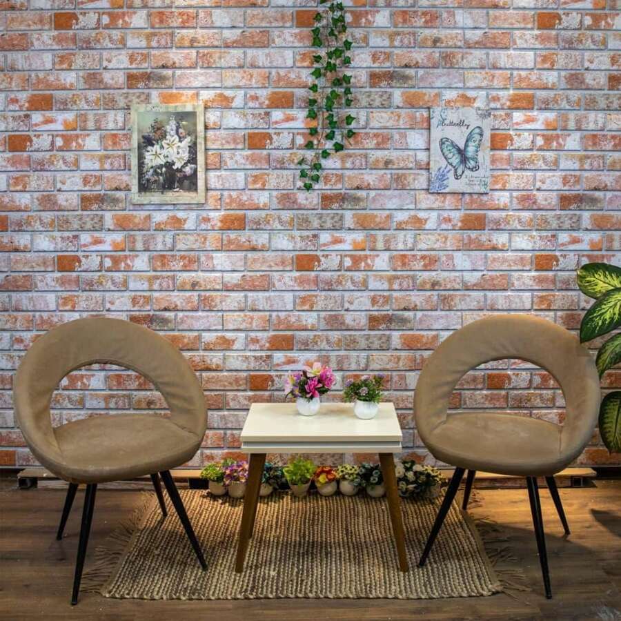 3D Red Brick Wall Panels Set Of 10 EPS Decorative Interior Wall ...