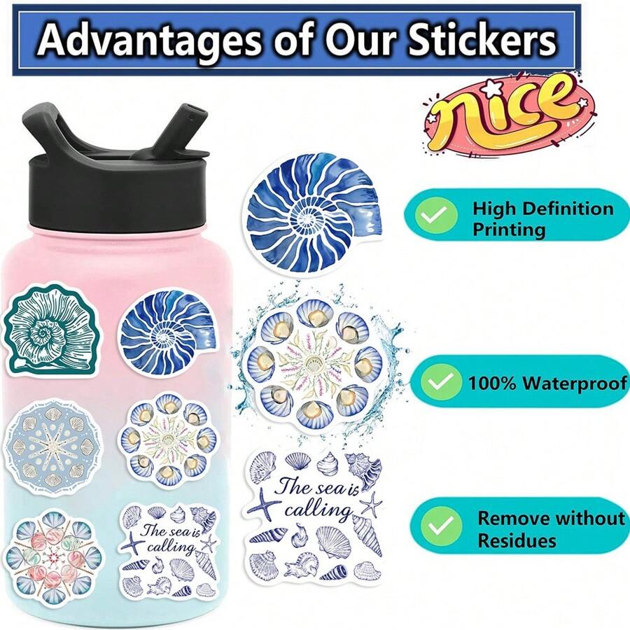 50Pcs Blue Stickers Blue Stickers Aesthetic Stickers Outdoor Stickers ...